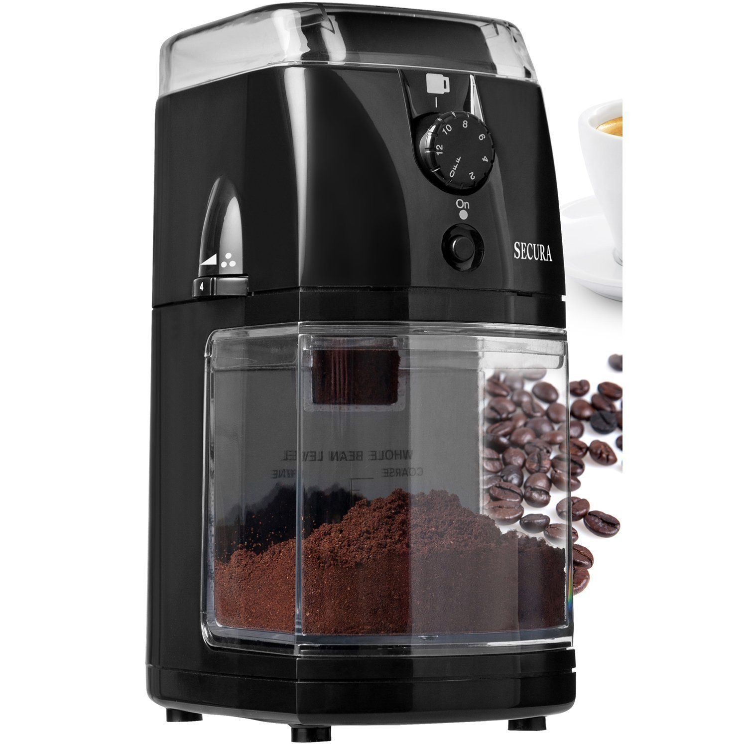El Moledor de café Secura muele el café como los profesionales.
