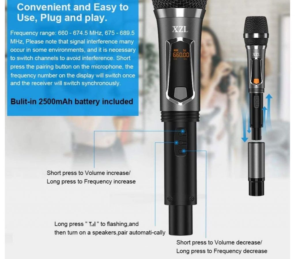 Micrófono inalámbrico recargable. PLANES. Compra en línea.