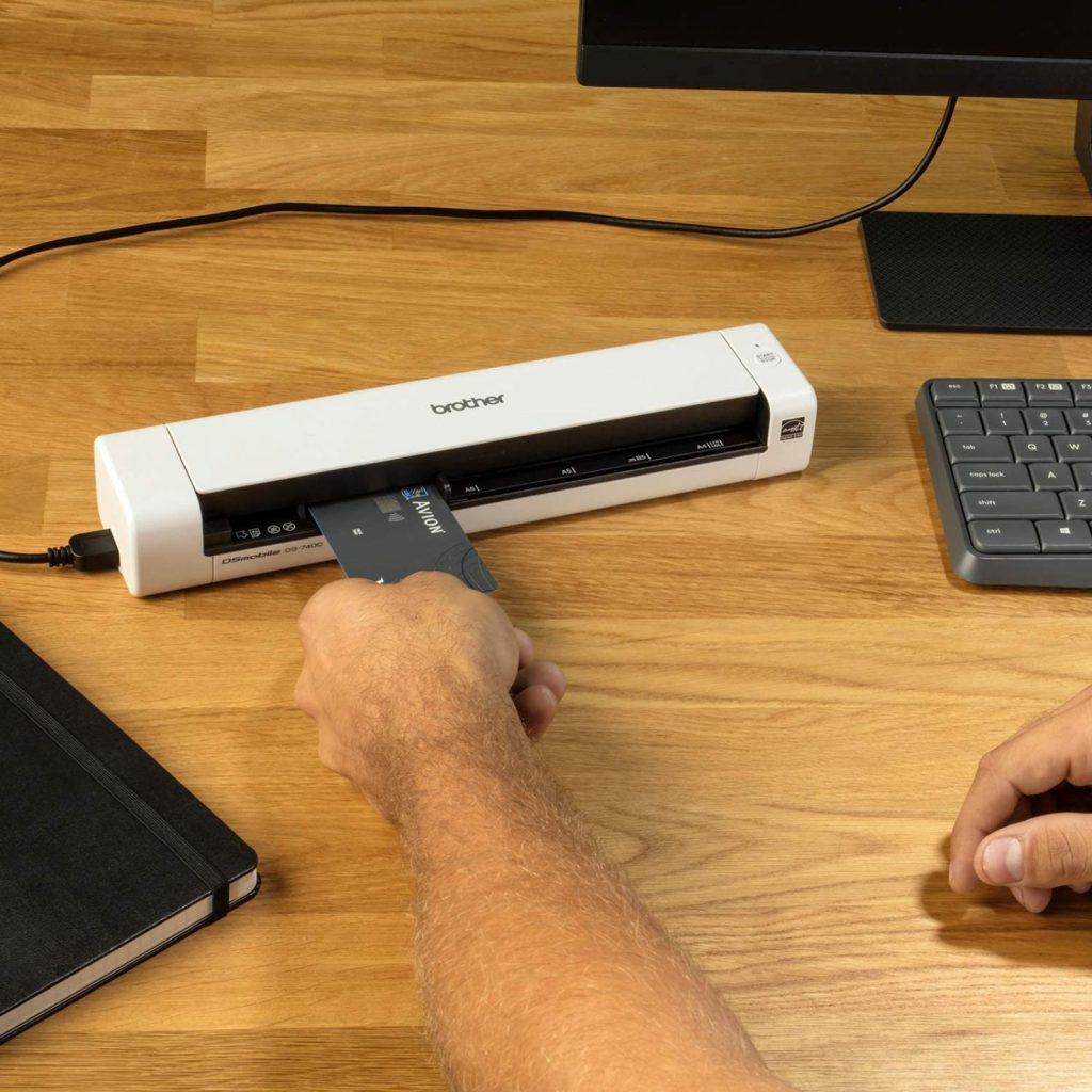 Escáner de documentos móvil compacto y a doble cara